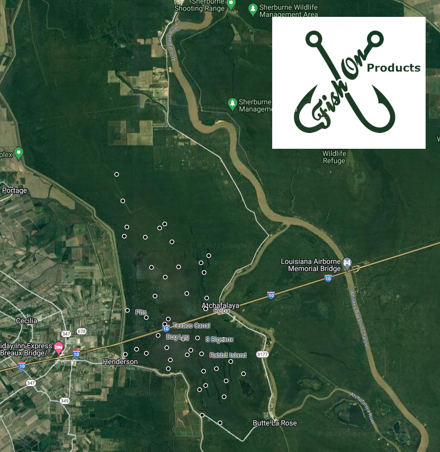 Henderson Fishing Map Card – Cajun Mapping