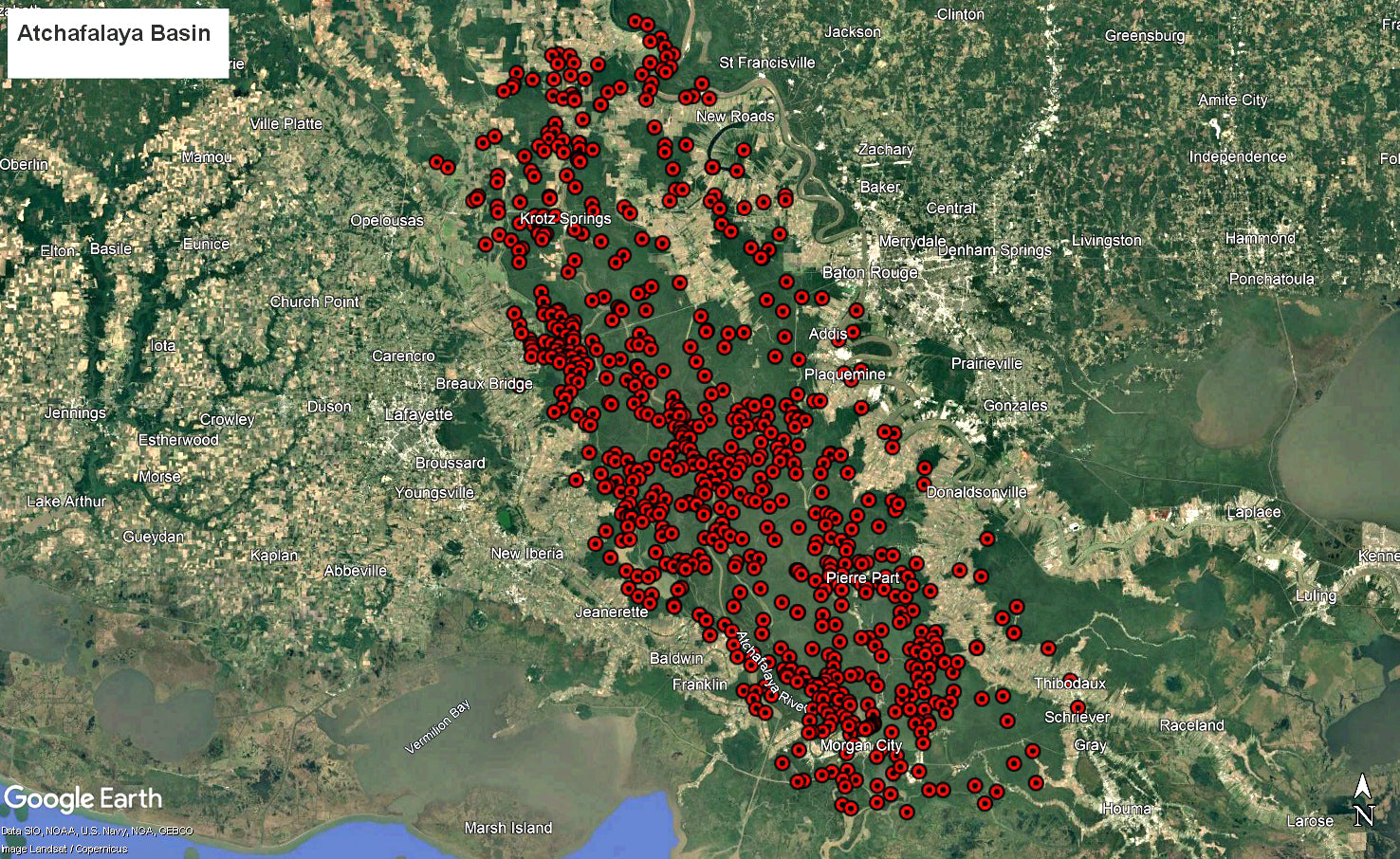 Atchafalaya Basin Fishing Map – Cajun Mapping