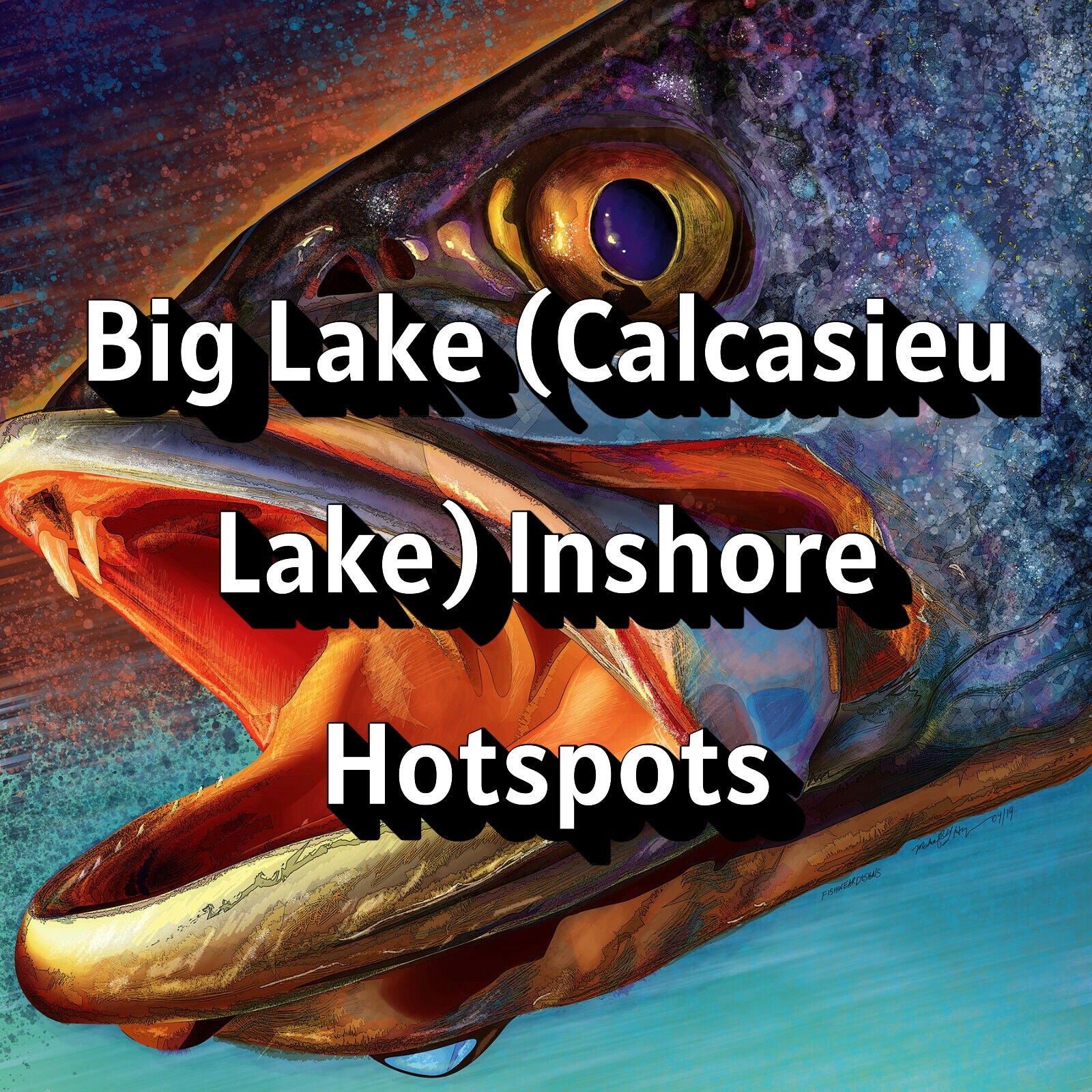 Big Lake (Calcasieu Lake) Inshore Hotspots Fishing Map – Cajun Mapping